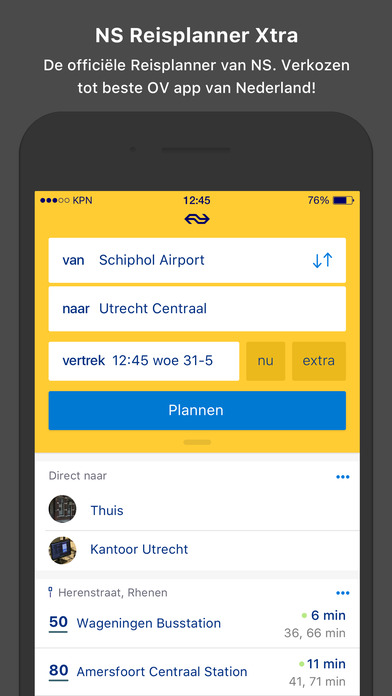 'NS Reisplanner Xtra' in de App Store