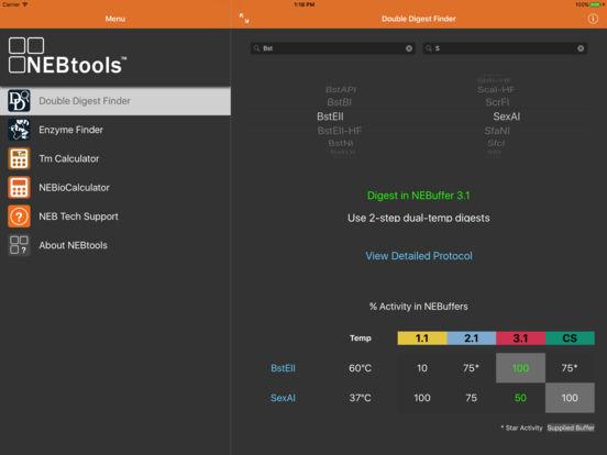 Neb Digest Tool : Double Digests – BVXX